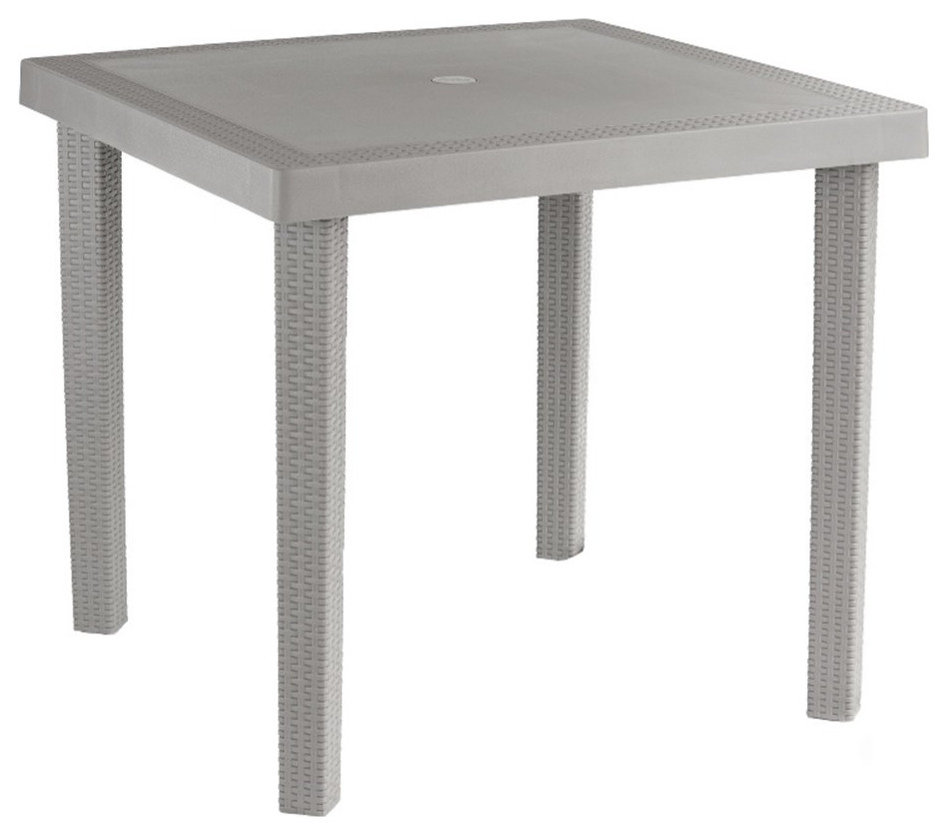 Inval Infinity Outdoor Resin Dining Table in Taupe - Tropical - Outdoor ...
