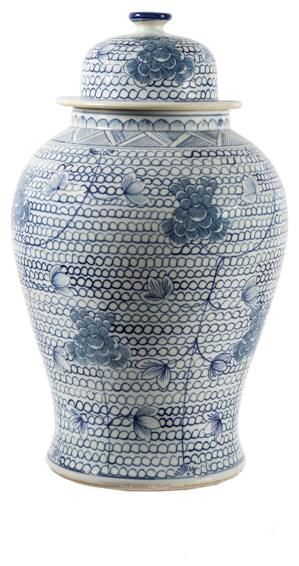 B&W Chain Temple Jar Small - Asian - Decorative Jars And Urns - by ...