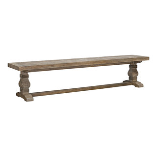 Kinston Solid Wood Bench Size 18 H x 83 W x 16 D Color Distressed Brown