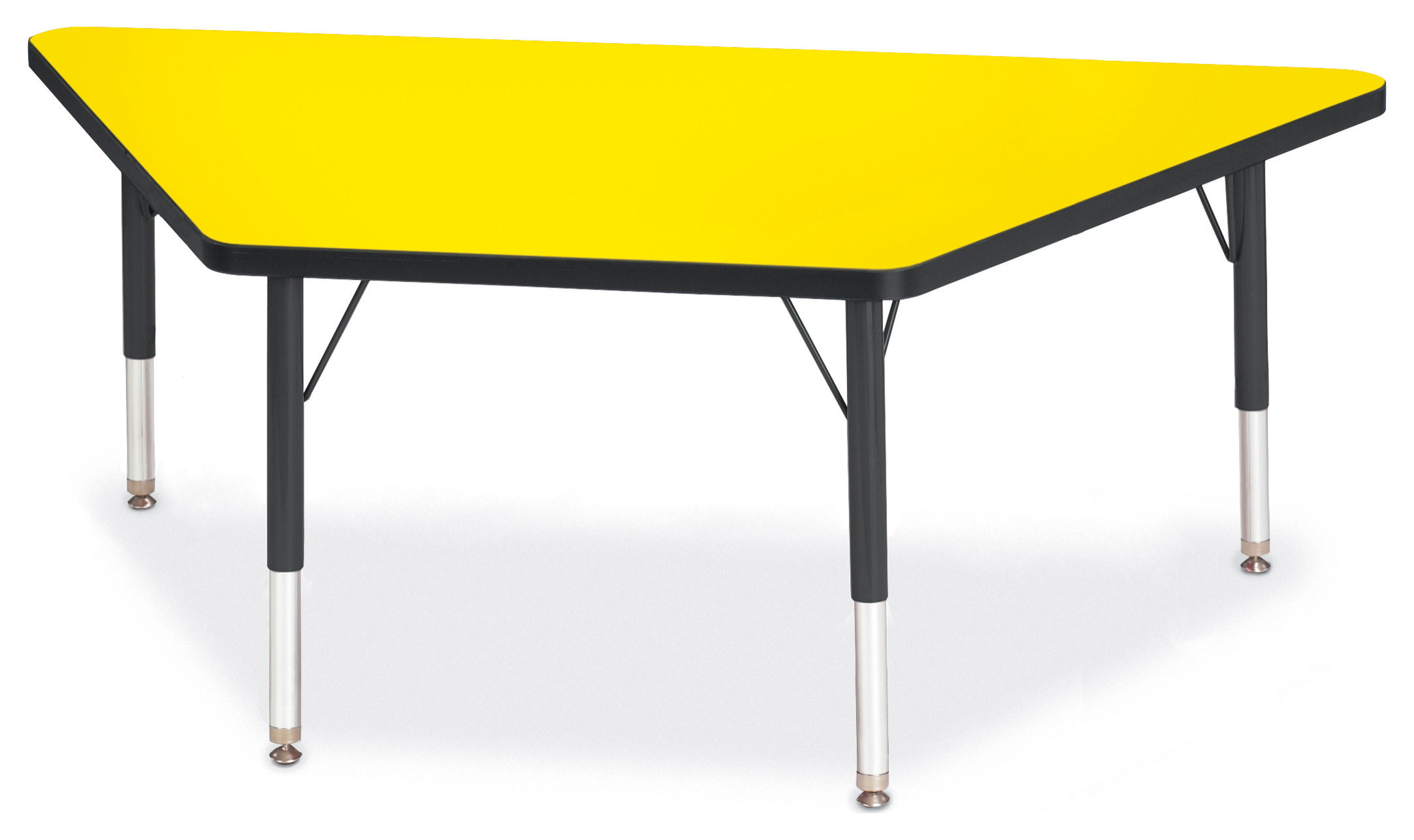 Berries Trapezoid Activity Tables - 30" X 60", T-height - Yellow/Black ...