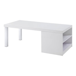 ACME Harta Coffee Table in White High Gloss & Chrome - Contemporary - Coffee Tables - by ...