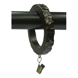 2 1/2" Large Hammered Designer Curtain Rings, Set of 8 - Transitional ...