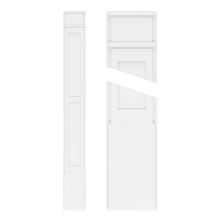 2 Equal Flat Panel PVC Pilaster w/Capital & Base (Pair), 8"W x 90"H ...