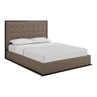 Madeline Queen Vinyl Bed Frame, 82"L x 69"W x 49"H - Transitional ...