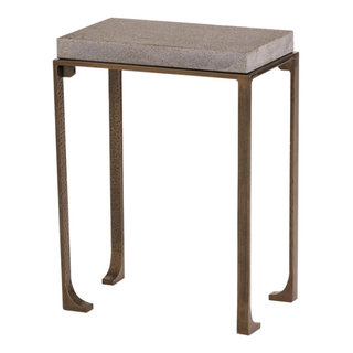 Zen Side Table With Flamed Granite, 15.5"L x 9.5"W x 20.75"H ...