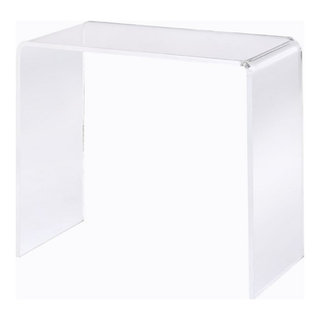Pemberly Row Pure Decor 11.5" Lucite and Acrylic Console Table in Clear ...