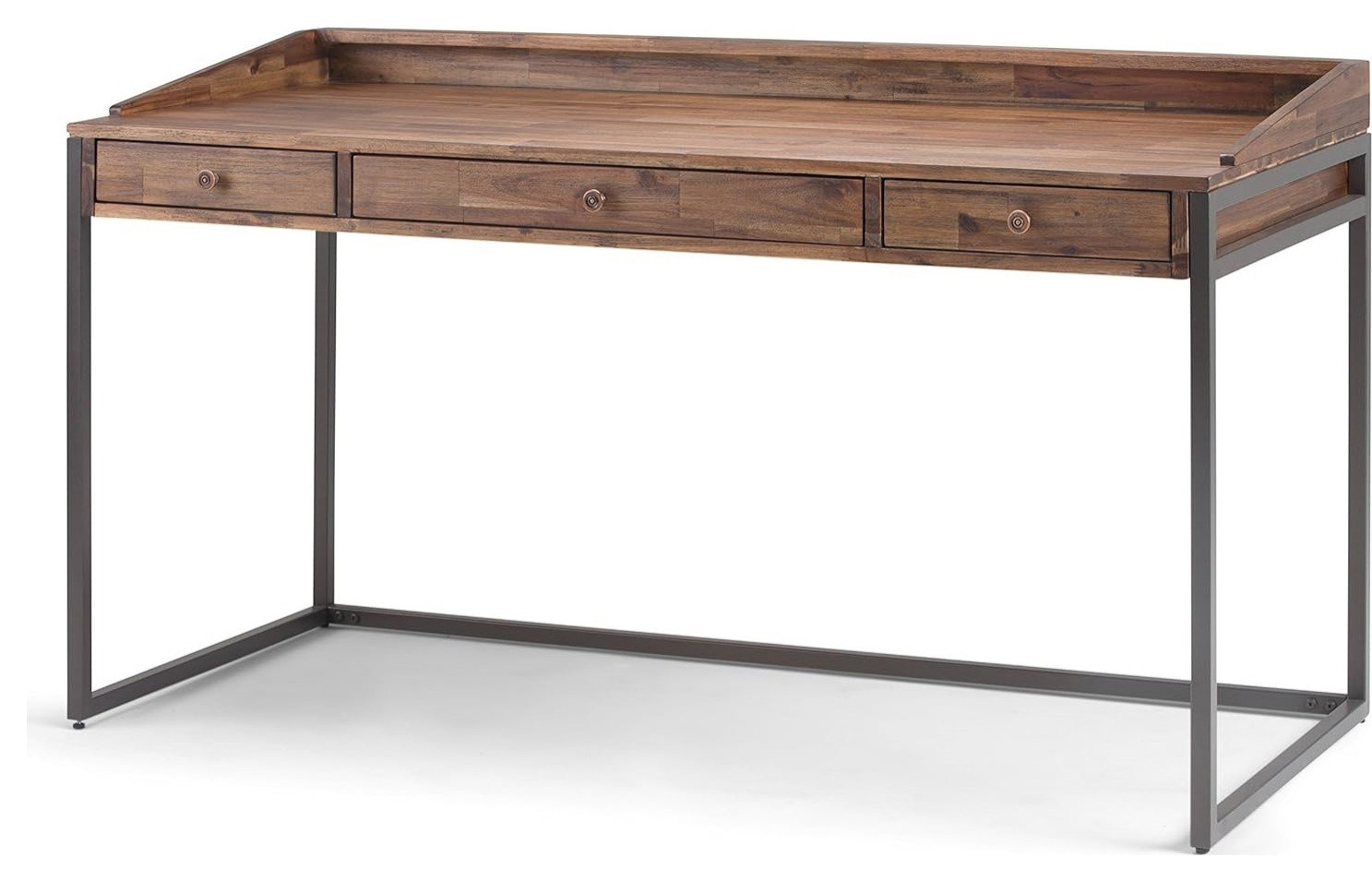 Rustic Acacia Wood Writing Desk, Modern Industrial Style, Natural Brown ...
