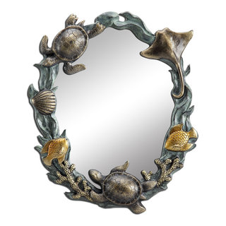Turtles and Sealife Wall Mirror - Beach Style - Wall Mirrors - by SPI ...