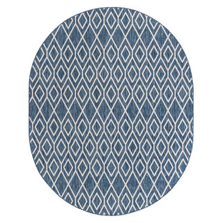 Rug Jill Zarin Jill Zarin Outdoor Blue Oval 7' 10 x 10' 0 ...