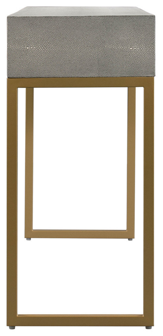 59" Grey Console Table, Brass Gold Entryway Table with Drawers ...