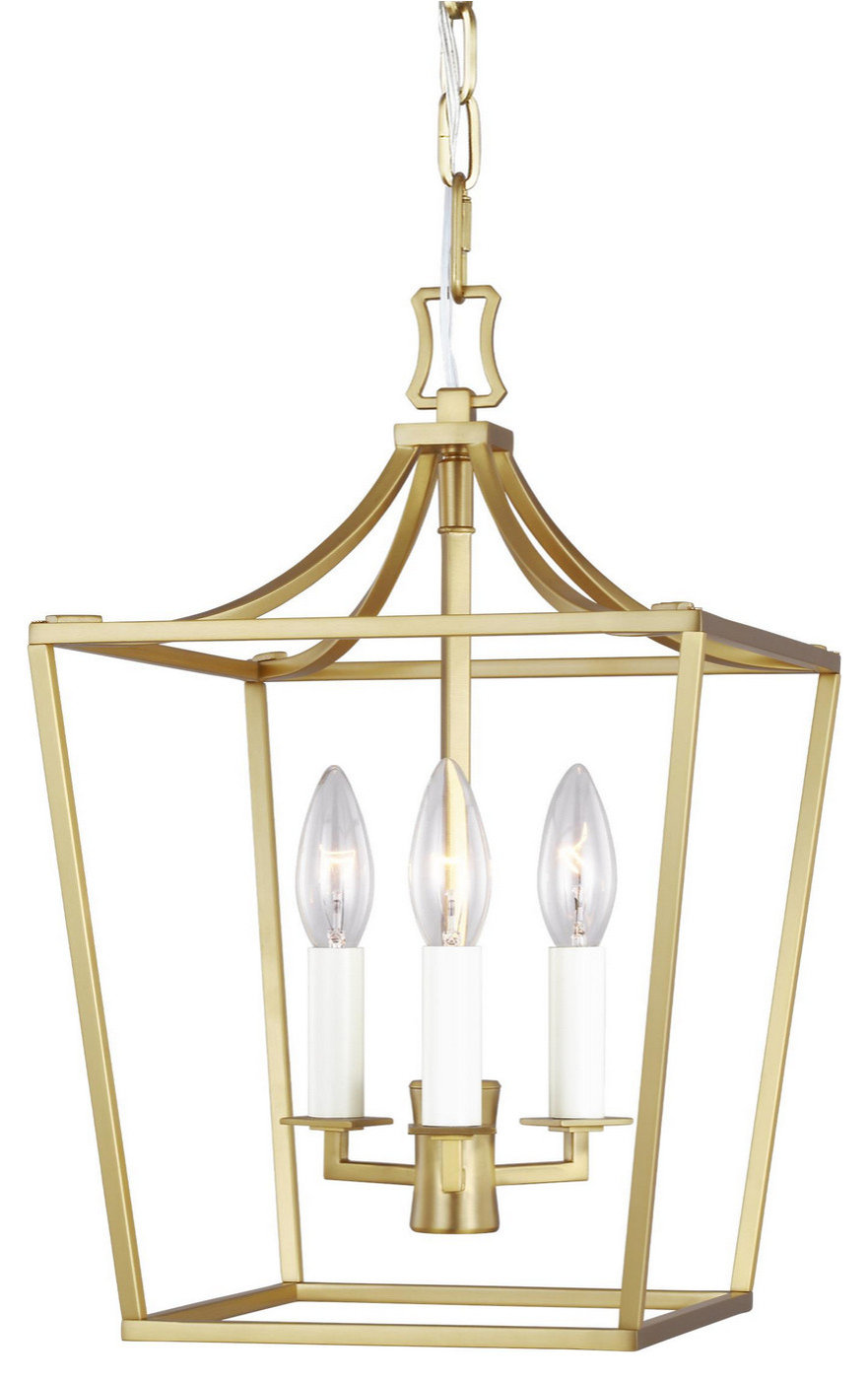 Southold Three Light Mini Lantern in Burnished Brass - Transitional ...