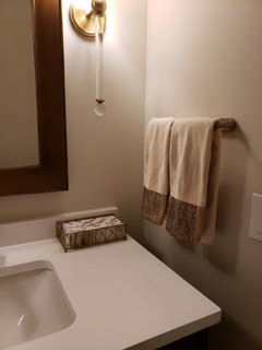 Powder room. Towel ring or rack for powder room