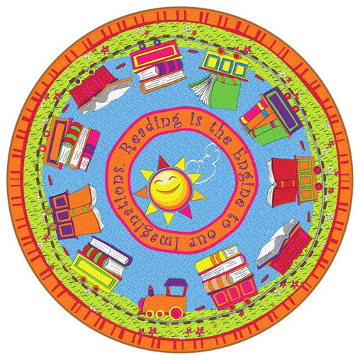Flagship Carpets FE170-71A Reading Is The Engine, 12' Round ...