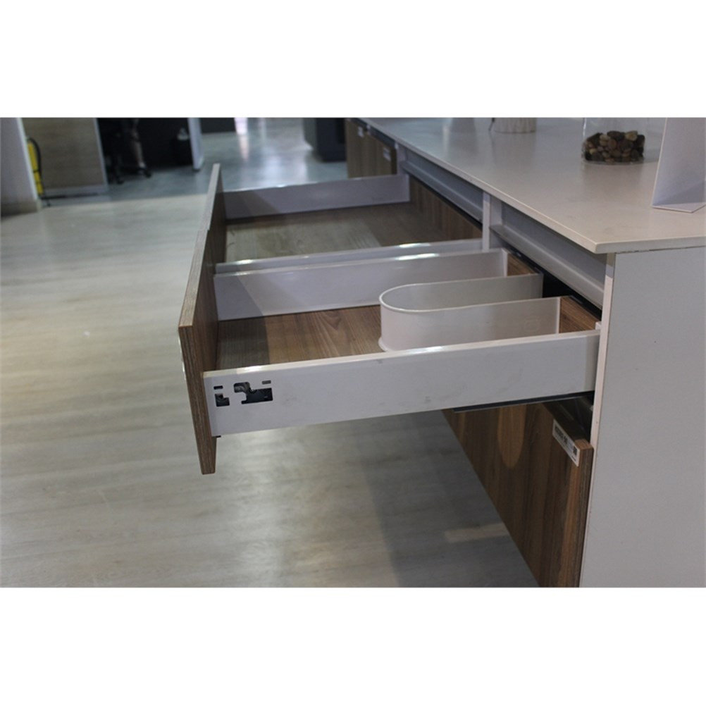 white stainless steel Metal Box Side Drawer Slide Soft Close 18" (Set ...