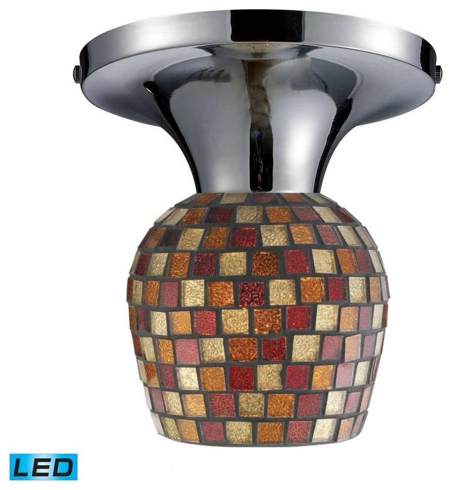 1 Light Semi-Flush Mount, Transitional 9"T and 7", Dark Rust ...