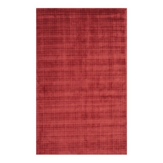 EORC Handwoven Red Contemporary Solid Milano Rug, Rectangular 5'x8 ...