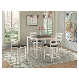 Kona Brown 5PC Counter Height Dining Set-Table & Four Chairs ...
