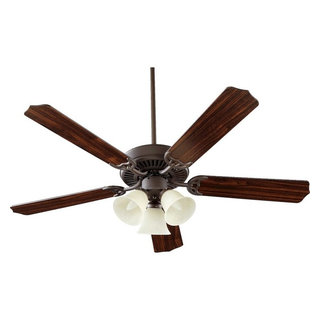 Quorum Capri VI 3-Light Ceiling Fan, Mystic Silver - Traditional ...
