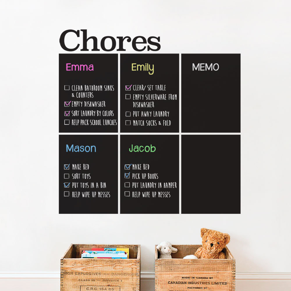 Chores Chart Chalkboard Wall Decal - Contemporary - Wall Decals - by ...