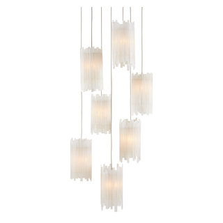 Seven Light Pendant in Natural/Painted Silver - Transitional - Pendant ...