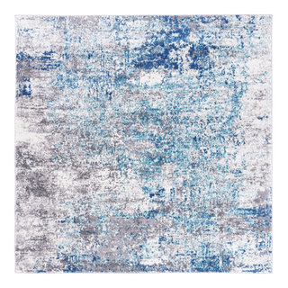 Safavieh Aston Asn705M Organic and Abstract Rug, Light Blue and Gray, 5 ...
