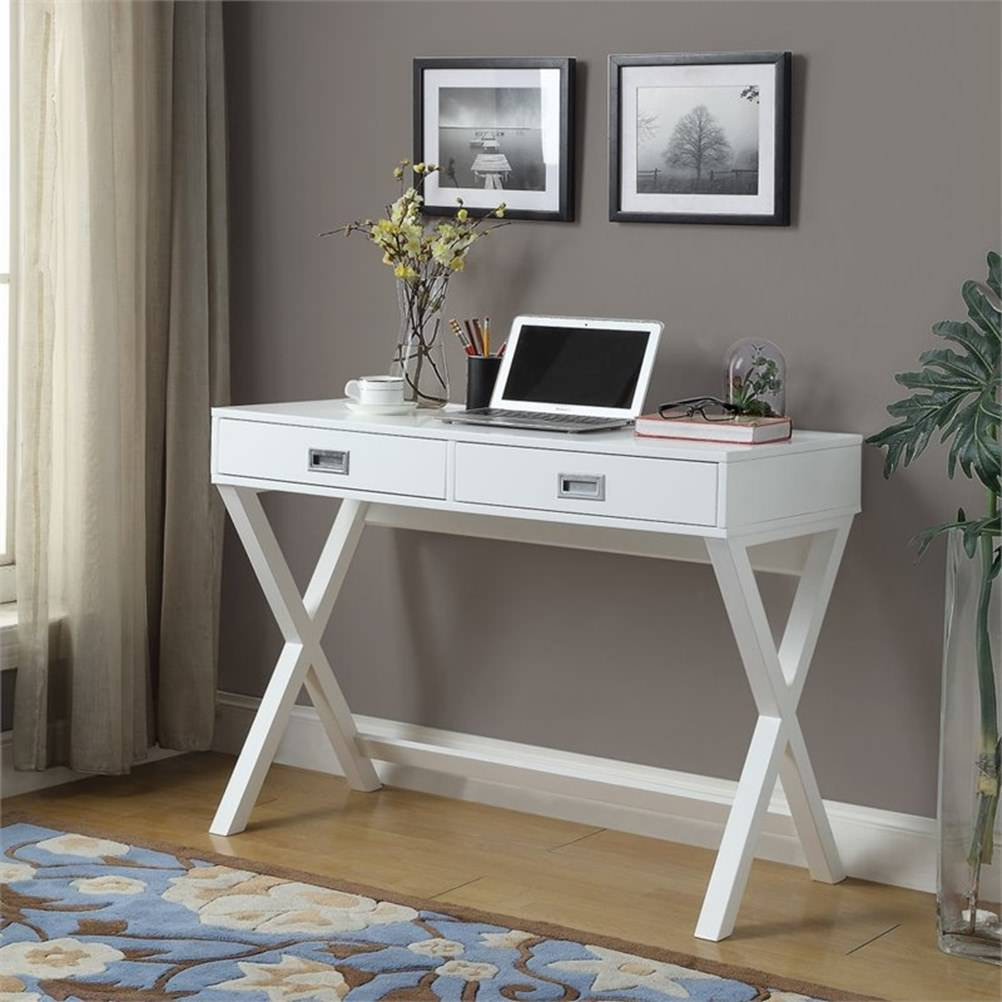 Convenience Concepts Designs2Go Landon Writing Desk in White Wood ...