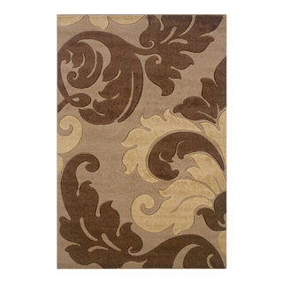 Linon Corfu Rug, Tan and Brown, 5'x7'7" - Contemporary - Area Rugs - by ...