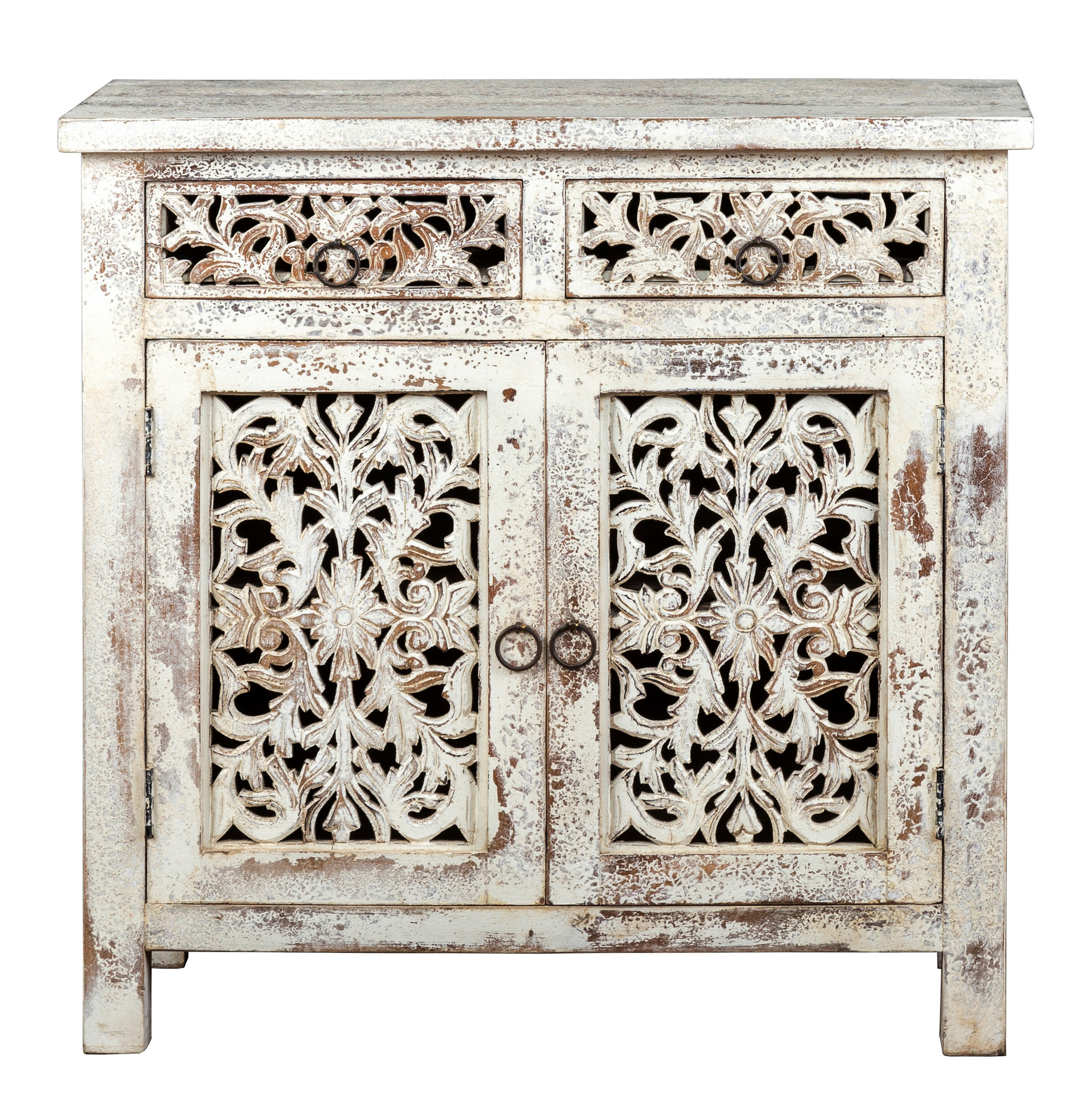 Benzara BM226359 2 Door & 2 Drawer Hand Carved Wood Frame Buffet ...