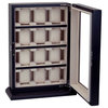 12 Piece Black Ebony Wood Watch Wall Hanging Display Case and Storage ...