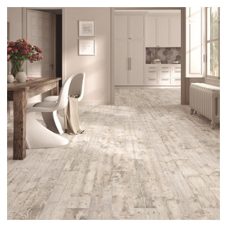 Tarima White Wood Effect Floor Tiles - Cuisine - Autres périmètres ...