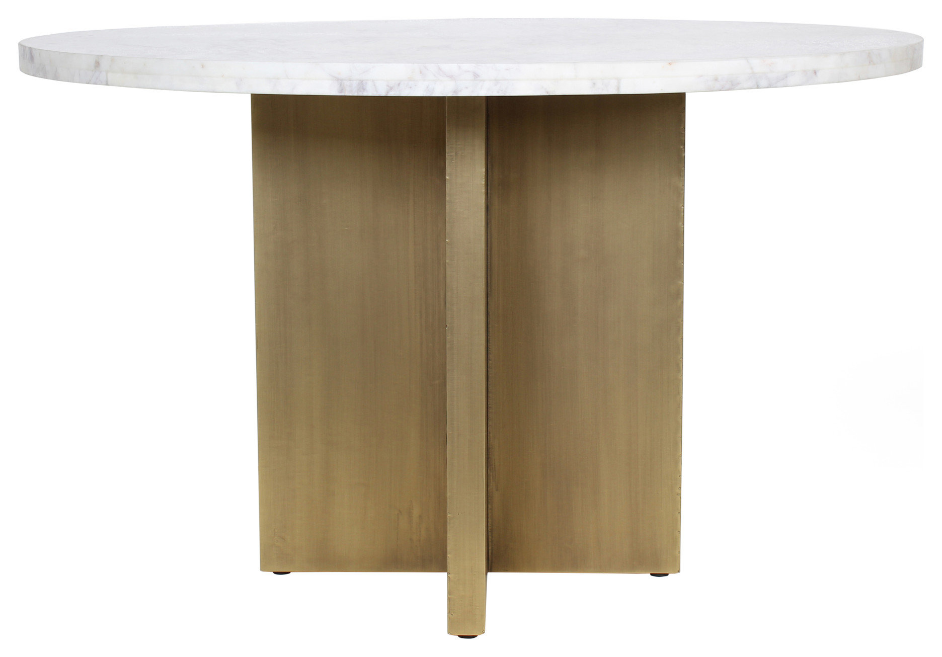 Graze White Marble Top Dining Table, 48W x 48D x 30H - Contemporary ...