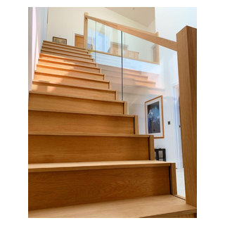 Oak cut string staircases - Modern - Staircase - Devon - by A B Joinery ...