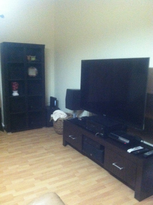 Dull living room with bare walls