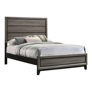 Coaster Watson 57.25" x 78.75" Wood Full Panel Bed in Gray Oak and ...