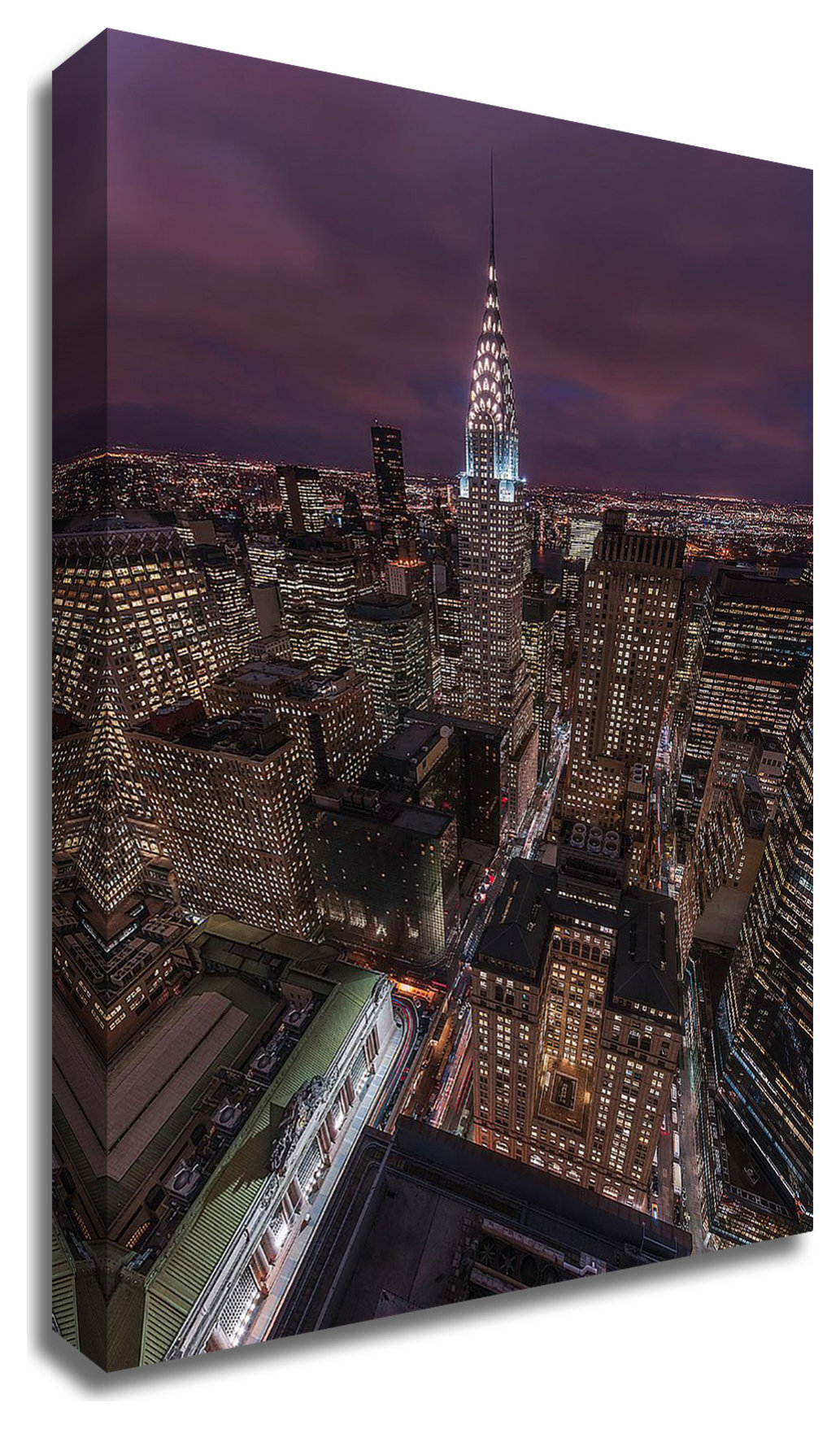 "Chrysler Nights" by Bruce Getty, Print on Canvas, 14"x21", 14 x 21 ...