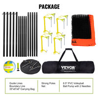 VEVOR 4-Way Volleyball Net Adjustable Volleyball Game Set with Ball ...
