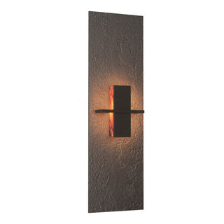 Aperture Vertical Sconce, Oil Rubbed Bronze, Topaz Glass - Transitional ...