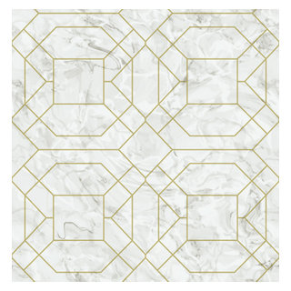 Gold Seraphina Peel & Stick Wallpaper, Swatch - Contemporary - Wall ...