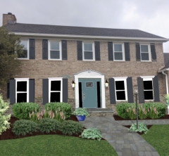 Needing Brick Colonial front Landscape Help