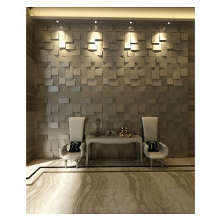 LUJOSAS PAREDES ARTESANALES DE PIEDRA EXOTICA EN RELIEVE PIGMENTADAS ...