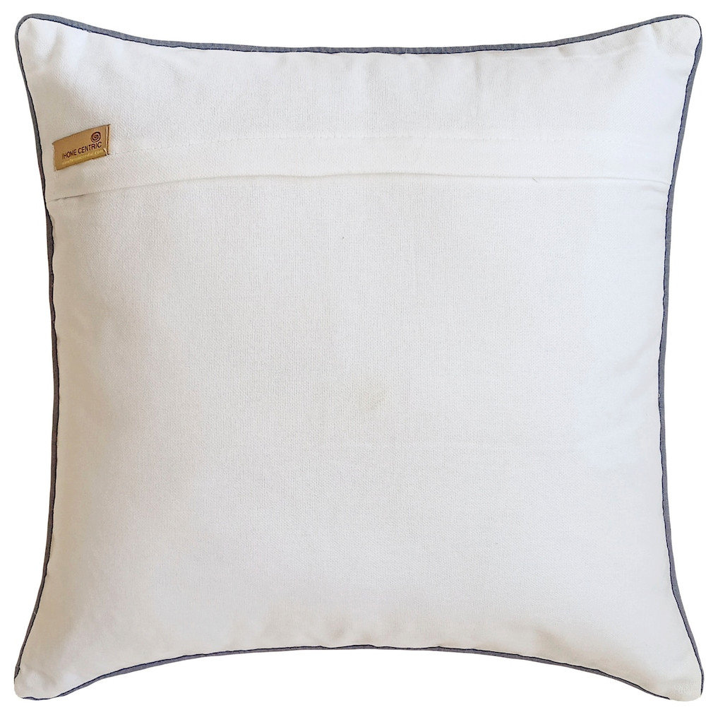 Grey Cotton Printed & Quilted 24"x24" Throw Pillow Cover - Optic Gaze ...