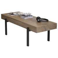 39" Rustic Rectangular Coffee Table, Small/Narrow - Industrial - Coffee ...