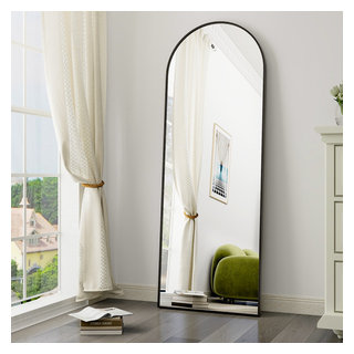 Easly 17x58 Arched Aluminum Framed Full Length Mirror Standing Floor ...