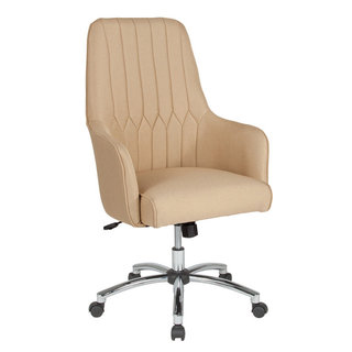 Albi Home And Office Upholstered High Back Chair In Beige Fabric, 28 ...