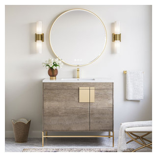 Lockhart Bath Vanity, Taupe, 36", Single Sink, Freestanding - Bathroom ...