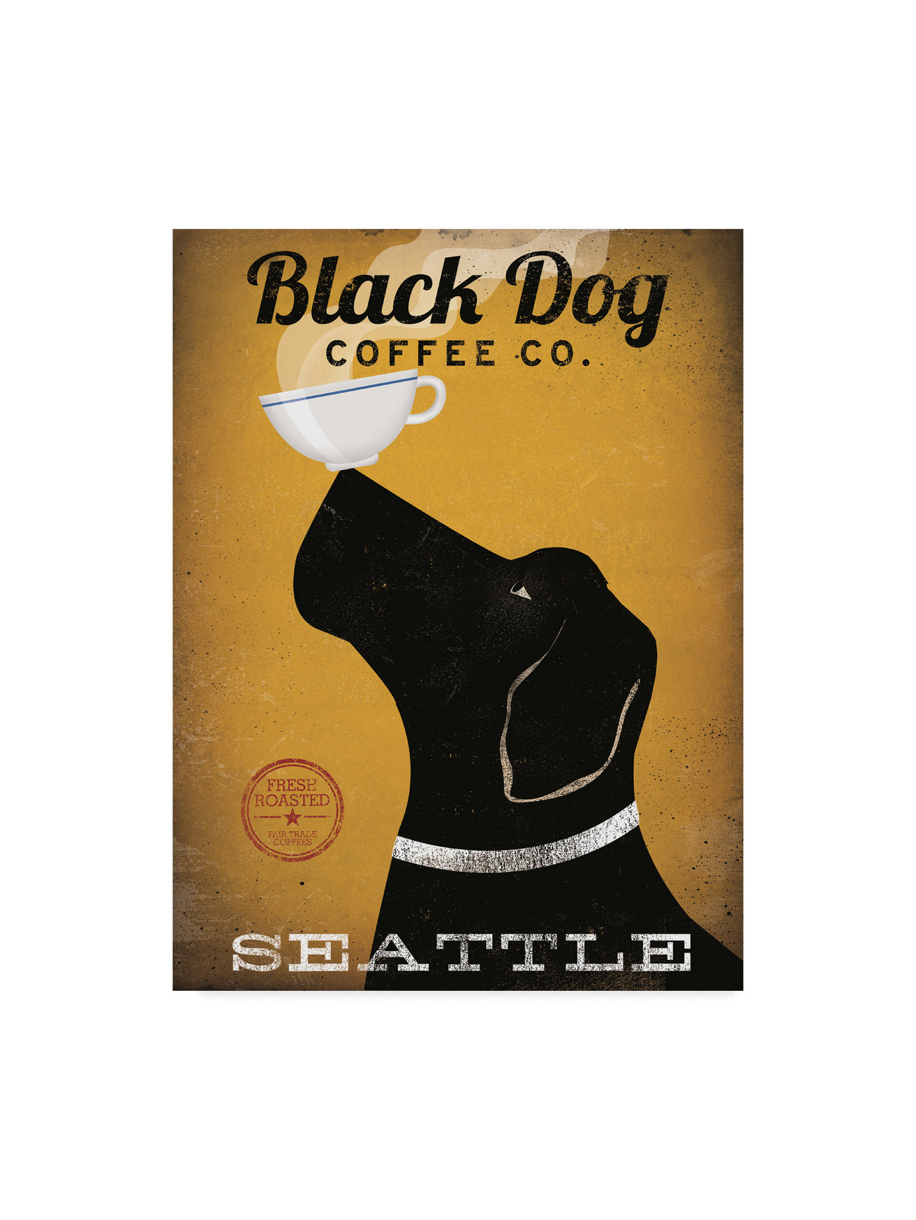 Ryan Fowler 'Black Dog Coffee Co Seattle' Canvas Art, 24"x32 ...