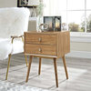 Modway Dispatch Modern Style Wood and Metal Nightstand in Natural - Midcentury - Nightstands And ...