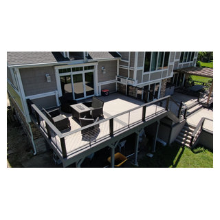 TimberTech Slate Gray Deck with cable rails in McHenry, IL - Deck ...