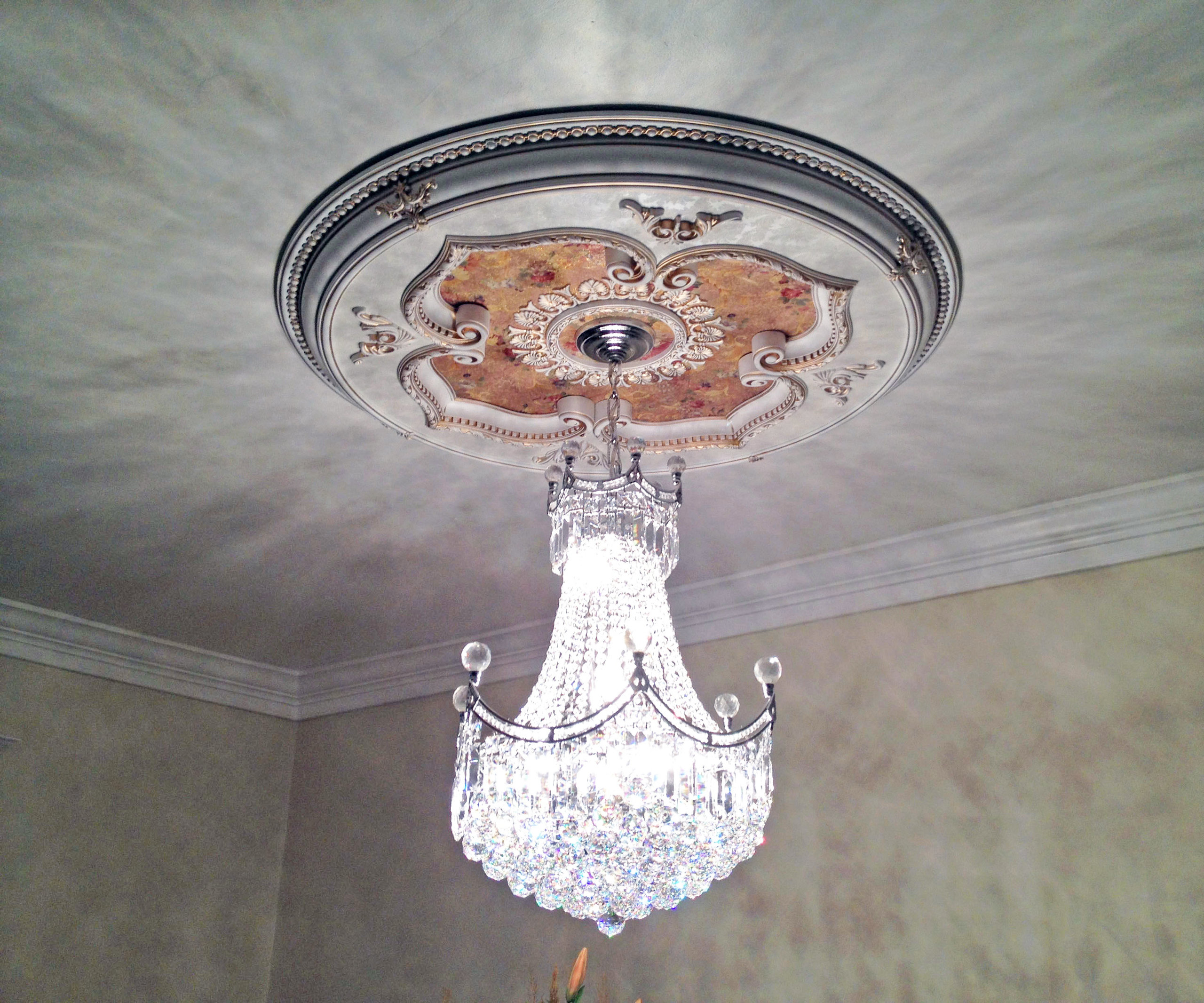 Artistry Lighting, Round 43" Antique White Ceiling Medallion (ART11-F1 ...