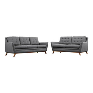 Gillian Gray Living Room Set Upholstered Fabric Set of 2 - Contemporary ...